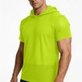 Chiccall Mens Mesh Hoodie Breathable Textured Solid Drawstring Short ...
