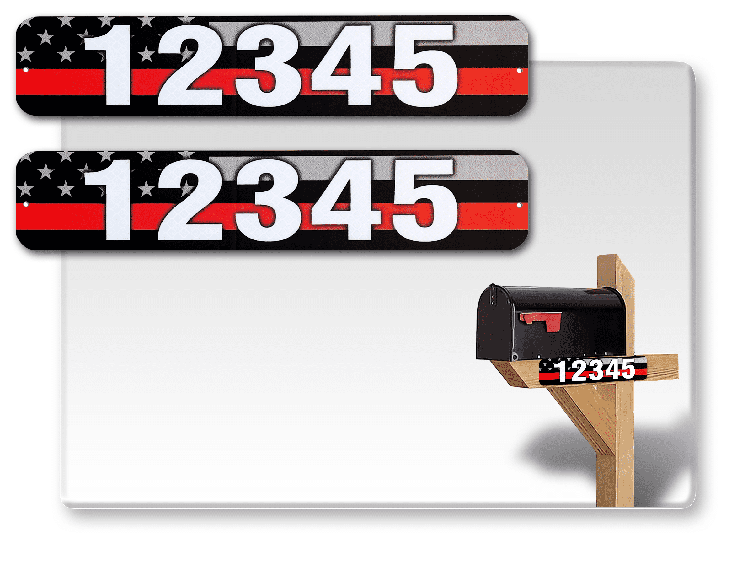 2 Pack Single Sided Customized Horizontal 911 Emergency Mailbox Address ...