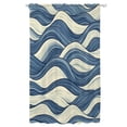 Abstract Wave Texture Sheer Curtains 84 Inch Long 1 Panel Blue Beige ...