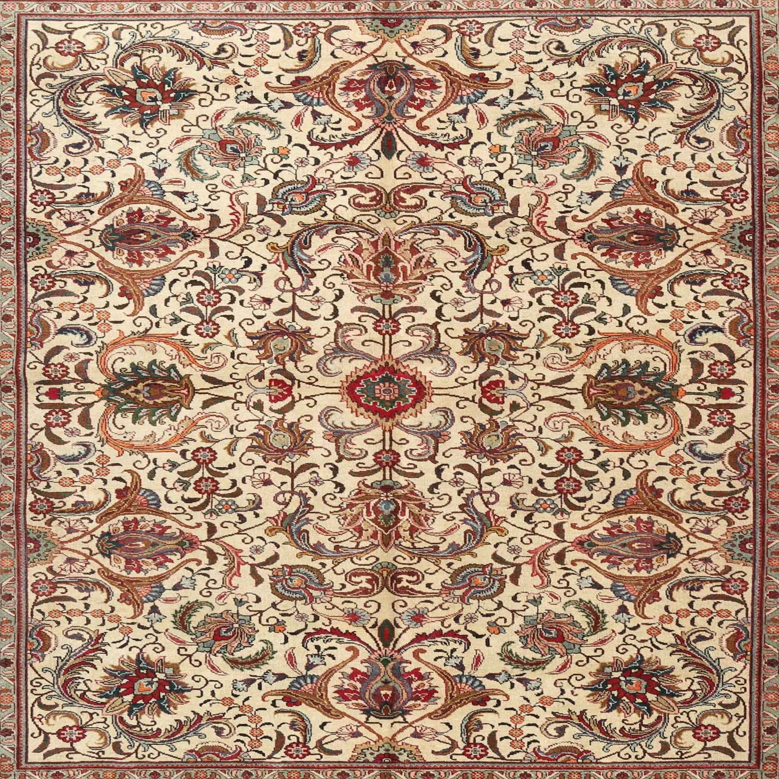 Ahgly Company Indoor Square Traditional Sienna Brown Persian Area Rugs ...