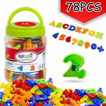(2 Pack) Magnetic Learning Letters and Numbers, Total 52 Piece Set ...