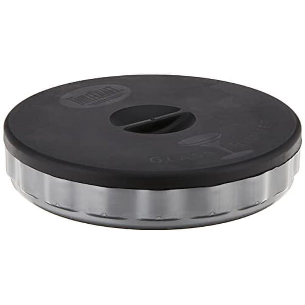 Tablecraft Glass Rimmer Set , 1 PACK, White base with black lid ...