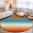 Bohemian Gradient Blue 4FT Round Area Rugs Modern Minimalist Red Orange ...