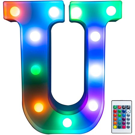 FYBTO Colorful LED Letter Lights with Remote, Light Up Letters Sign for ...
