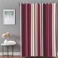 Bathroom Shower Curtain Christmas Red Golden White Striped Waterproof ...