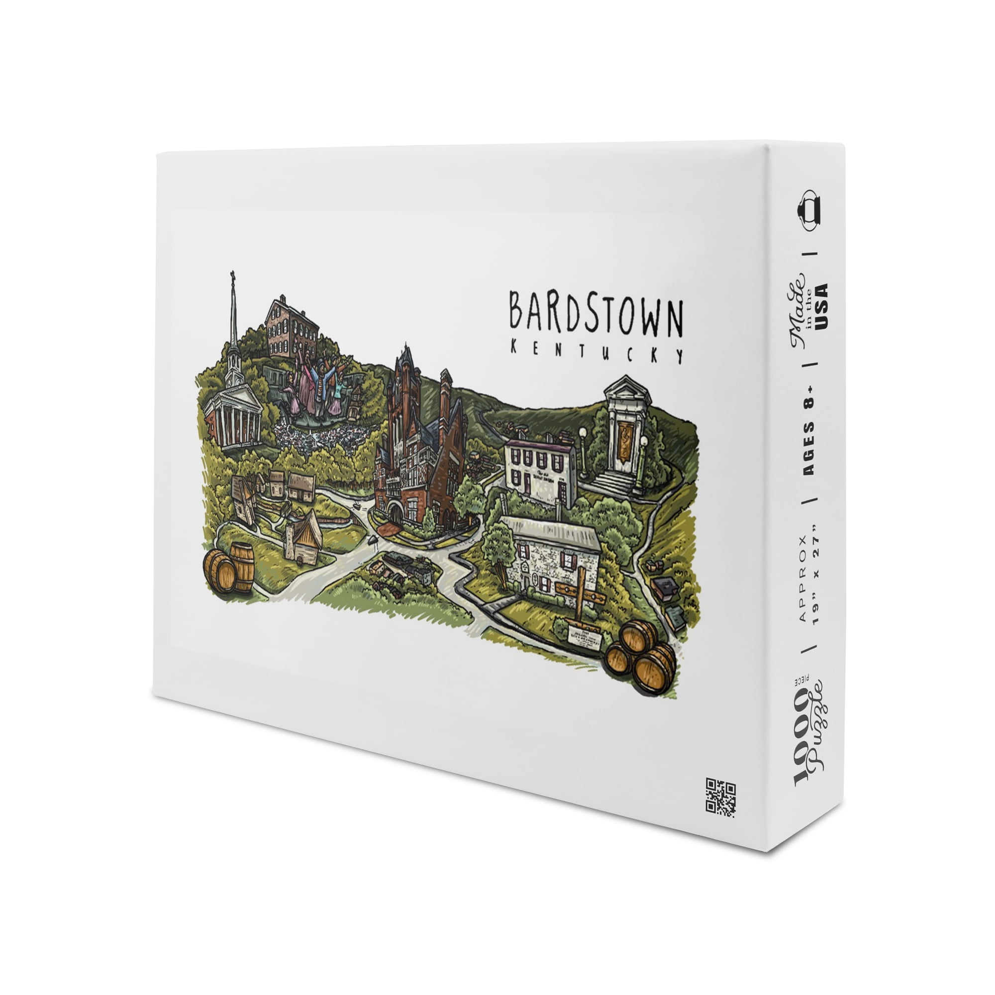 Bardstown, Kentucky, Line Drawing (1000 Piece Puzzle, Size 19x27 ...