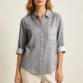 CaComMARK PI Women's Striped Button Down Shirt Cotton Long Sleeve ...