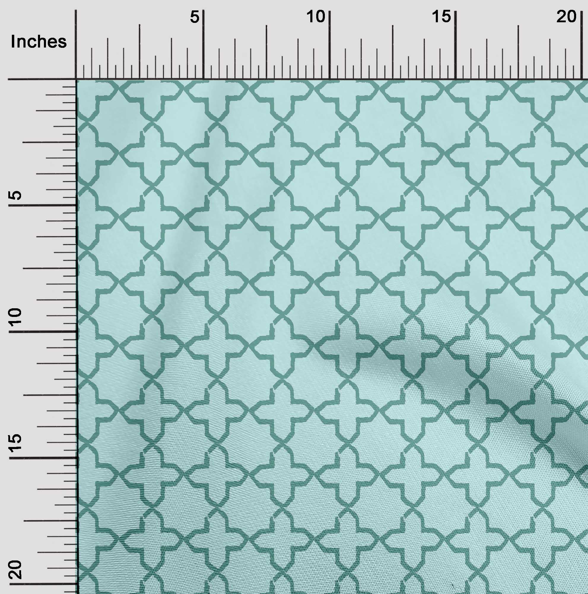 oneOone Viscose Chiffon Fabric Quatrefoil Block Print Fabric BTY 42 ...