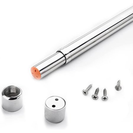 NETSENG Extendable wardrobe bar, stainless steel rod with finials ...