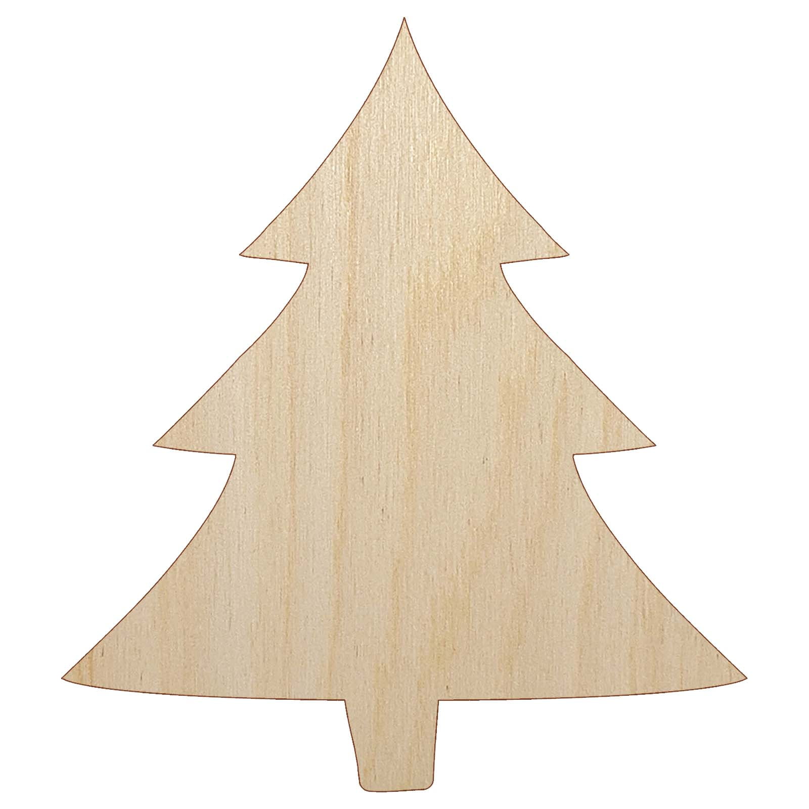 Pine Tree Cartoon Wood Shape Unfinished Piece Cutout Craft DIY Projects ...