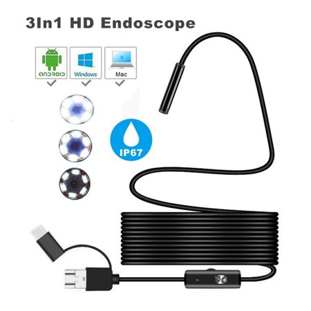 2M Soft Cord 8mm Telefocal Endoscope Three-in-One TypeC Android Cell ...