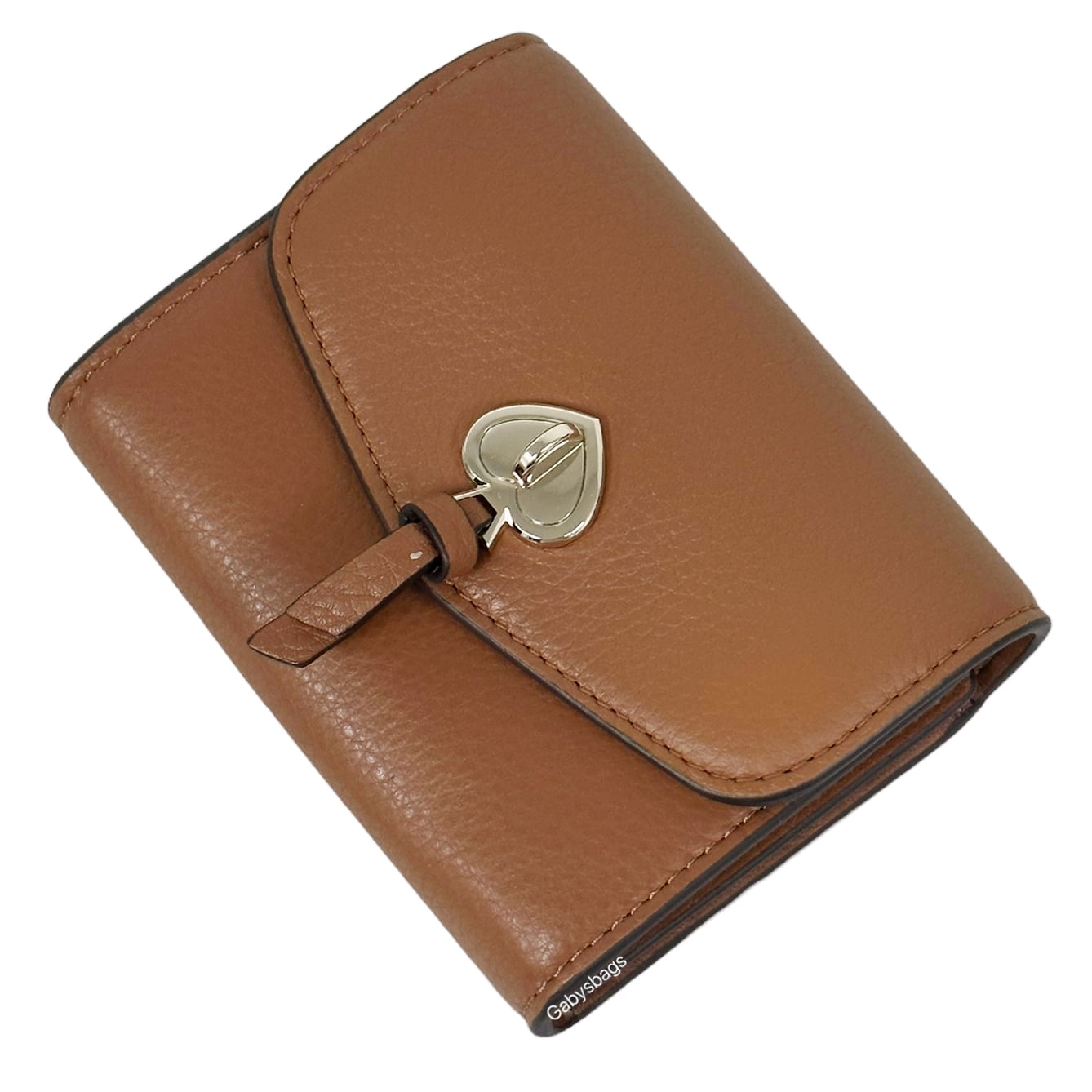 Kate Spade Marti Pebbled Leather Small Flap Wallet Clutch Warm ...