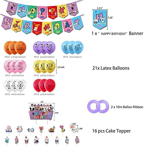 Buy IFENG BTS Birthday Party Supplies for ARMY 1 BTS Banner 21 BTS ...