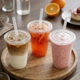 100 Pack - 20 oz Clear Plastic Cups with and Straws, Disposable Iced ...