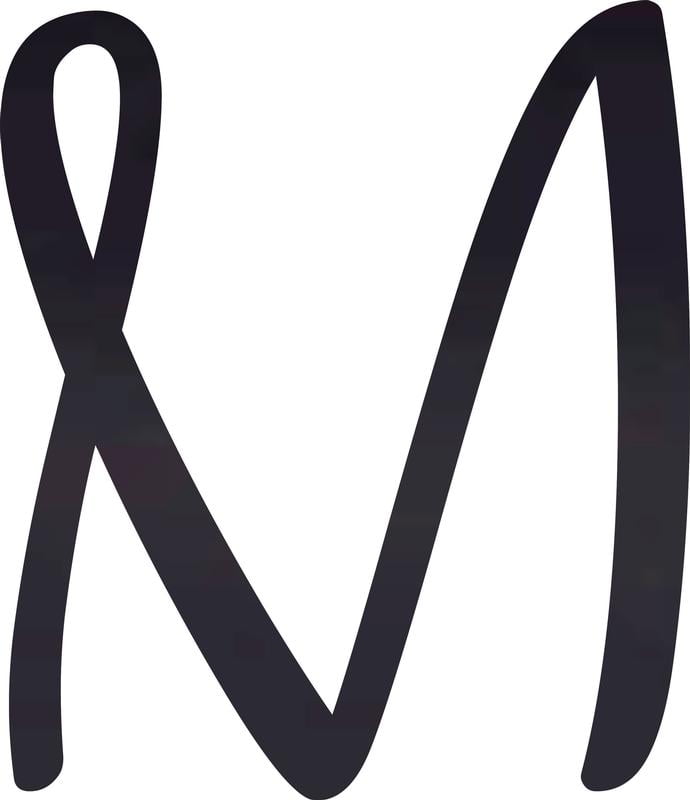 Acrylic Letter M Script, 3'' Tall Transparent Black Alphabet Craft ...