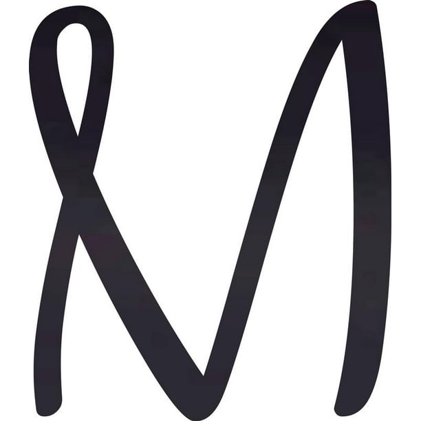 Acrylic Letter M Script, 3'' Tall Transparent Black Alphabet Craft ...