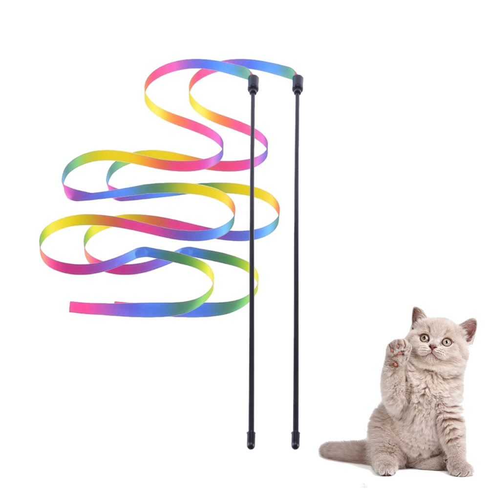Feelers Interactive Cat Rainbow Wand Toys, Interactive Cat Teaser Wand ...