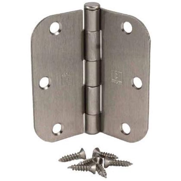 (Pack of 27) Hager 3 1/2 Inch Satin Nickel Door Hinges with 5/8" Radius ...