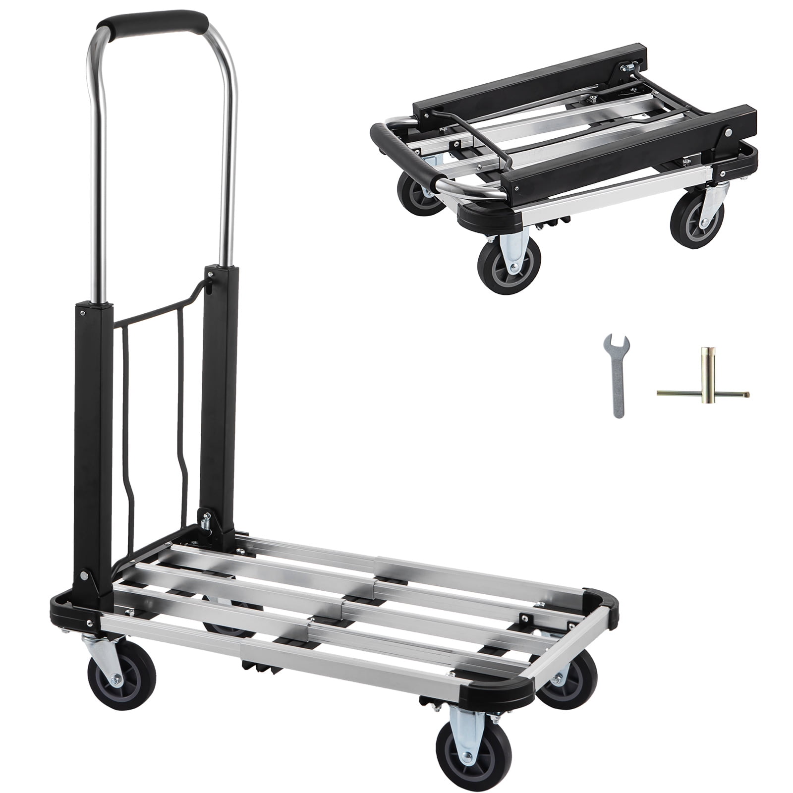 SHZOND Foldable Push Dolly Cart, Portable Platform Truck with 330 lbs ...