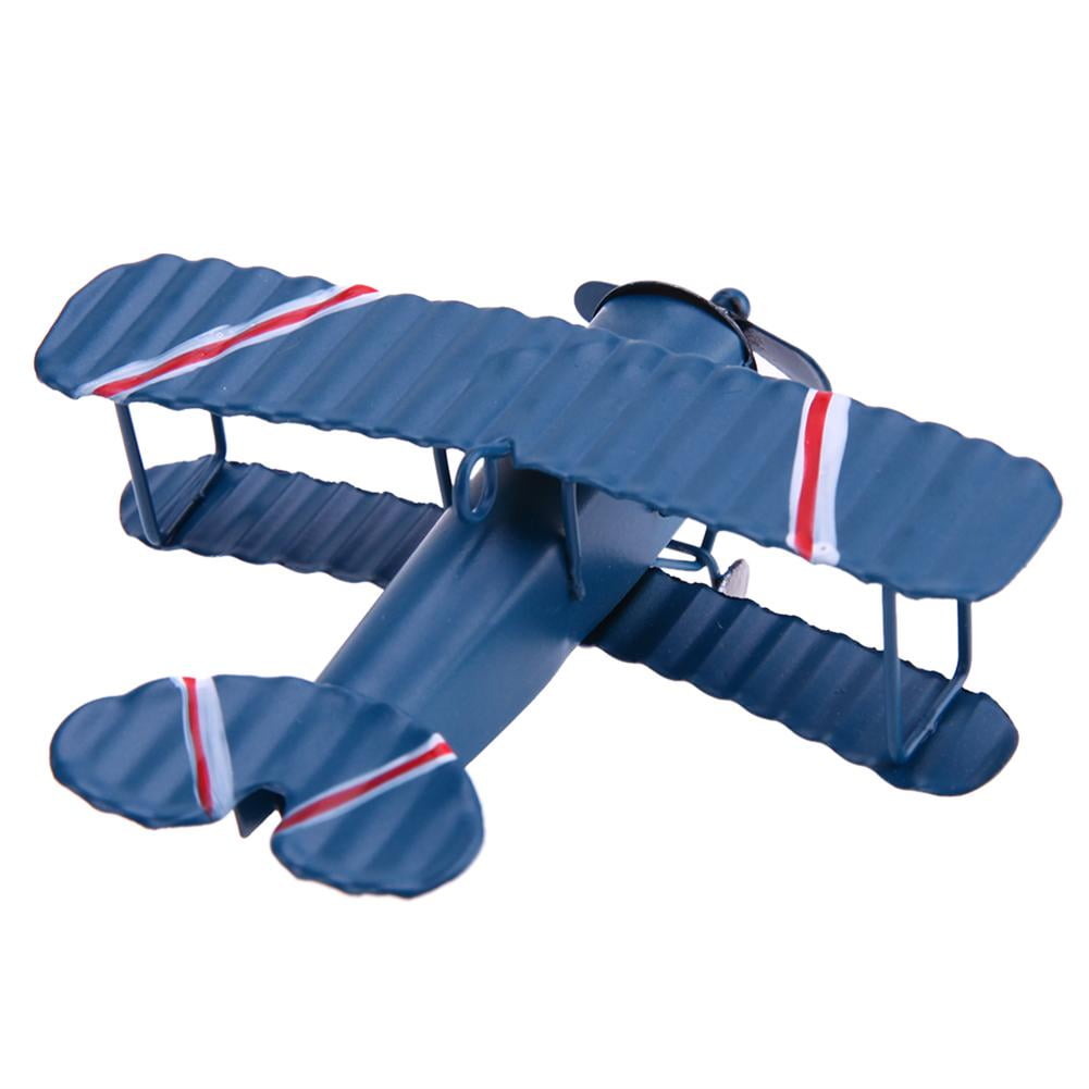 Vintage Metal Plane Model Aircraft Glider Biplane Aeromodelo Model(Blue ...