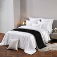 Black Bed Runner Scarf, Greek Chinese Style Border Geometric Queen Bed ...