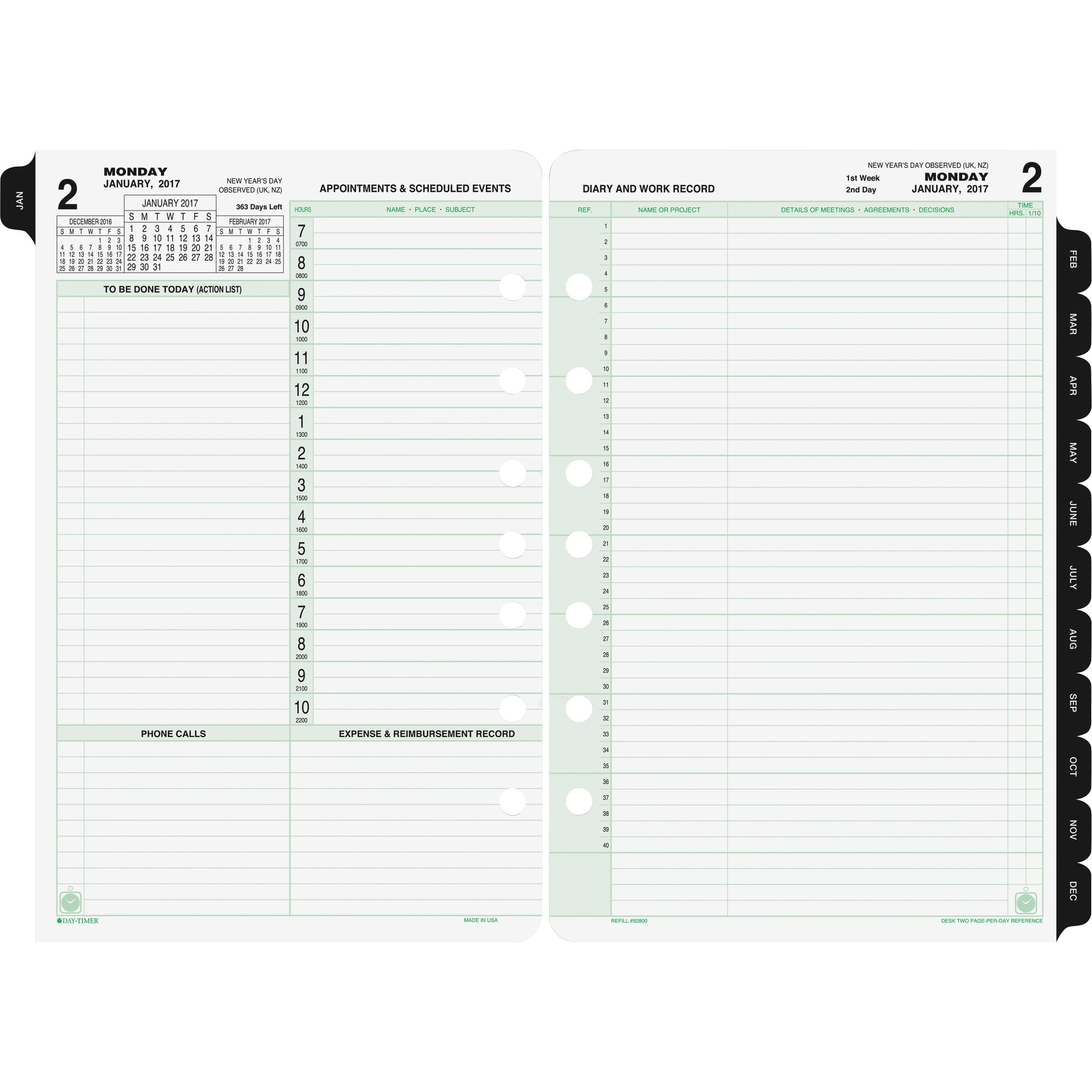Day-Timer 2PPD Reference Planner Refill - Walmart.com