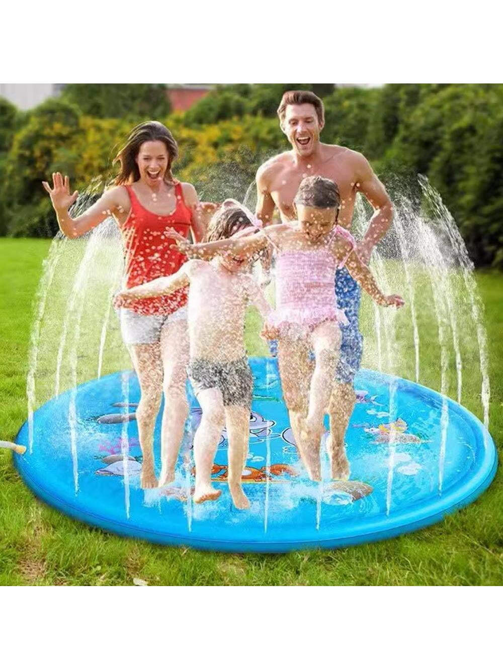 Large Splash Pad for Kids and Dog, (67") Backyard Sprinkler Pad ...