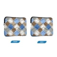 Blue White Brown Plaids Square Quilted Laptop Protective Cases Computer ...