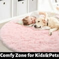 Walmart Pink Fuzzy Round Rug, 4'x4', for Teenager Girl's Bedroom ...