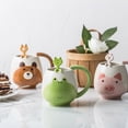 1pc Hand-painted Coffee Cup Lovely Panda/frog/cat/pig Ceramic Mug ...