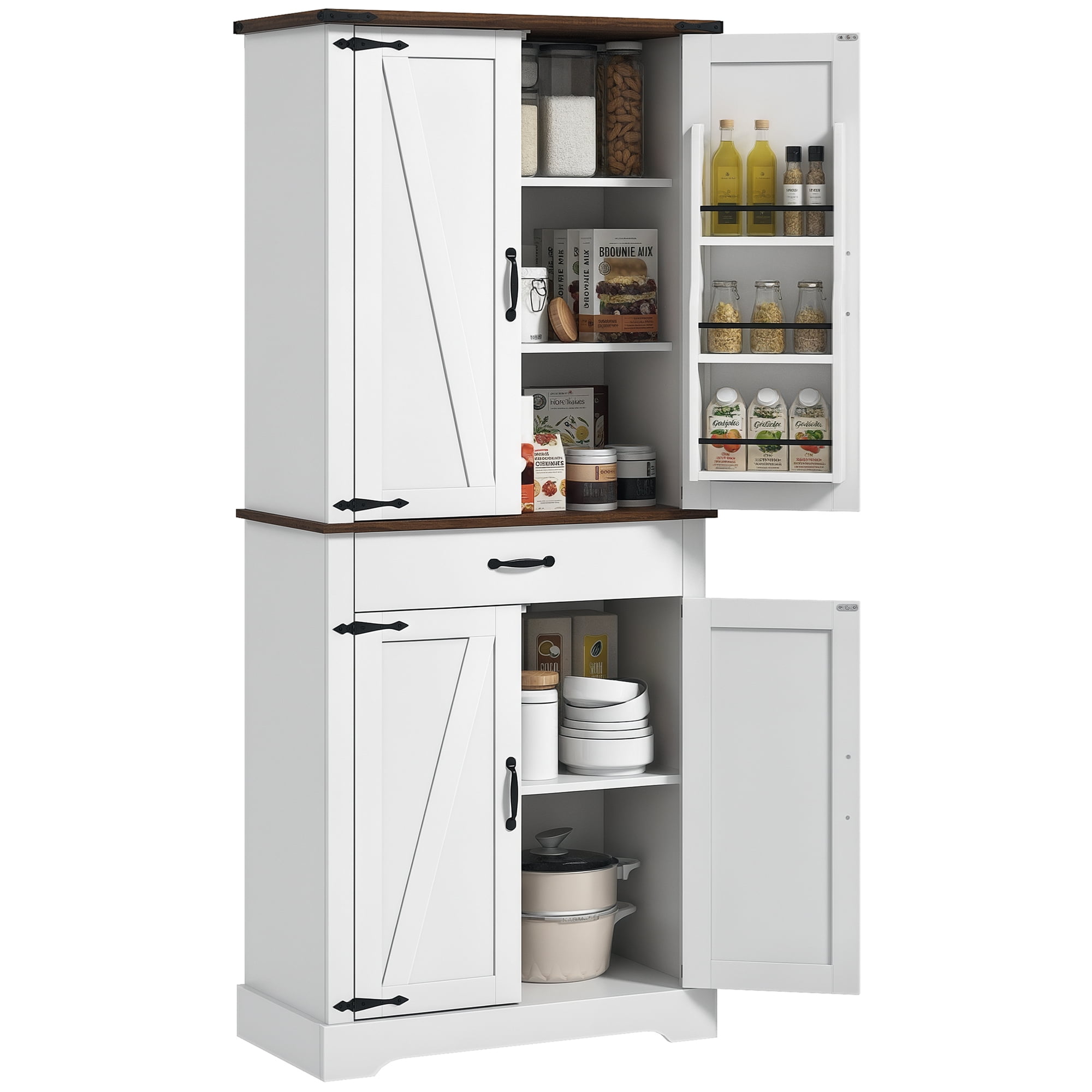 Click here for Homcom Farmhouse Kitchen Pantry  Tall Storage Cabi... prices
