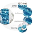 Blue Starfish Coastal Bathroom Shower Curtains with 12 Hooks Waterproof ...