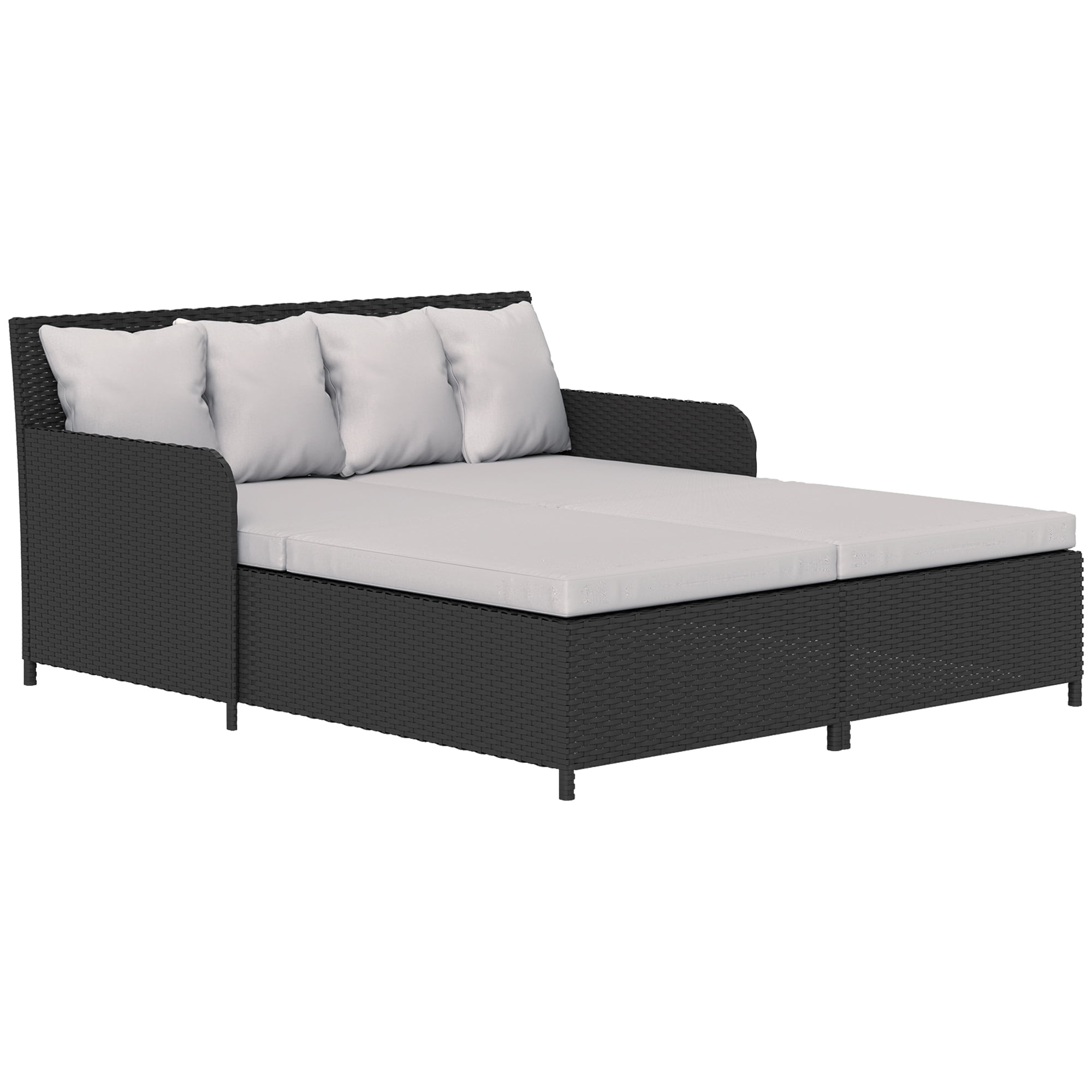 Click here for Outsunny Rattan Outdoor Daybed  Sunbed Loveseat Wi... prices