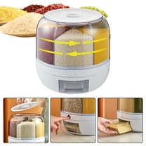 Wuzstar 6-Grid Rice Dispenser Rotating Dry Grain Container Tank for ...