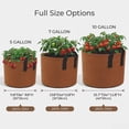 5 Pack 7 Gallon Grow Bags 280GSM Non Woven Fabric Pots with Reinforced ...