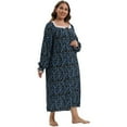 WBQ Womens Long Nightgown Floral Night Dress With Long Sleeve for Ladies Plus Size Sleep Shirts ...