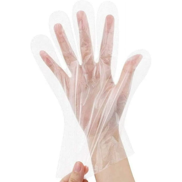 250 PCS Plastic Disposable Gloves, Disposable Polyethylene Gloves Large ...