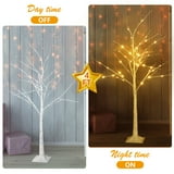 Set of 3 Lighted Birch Tree Artificial Twig Tree Lamp for Christmas (4 ...