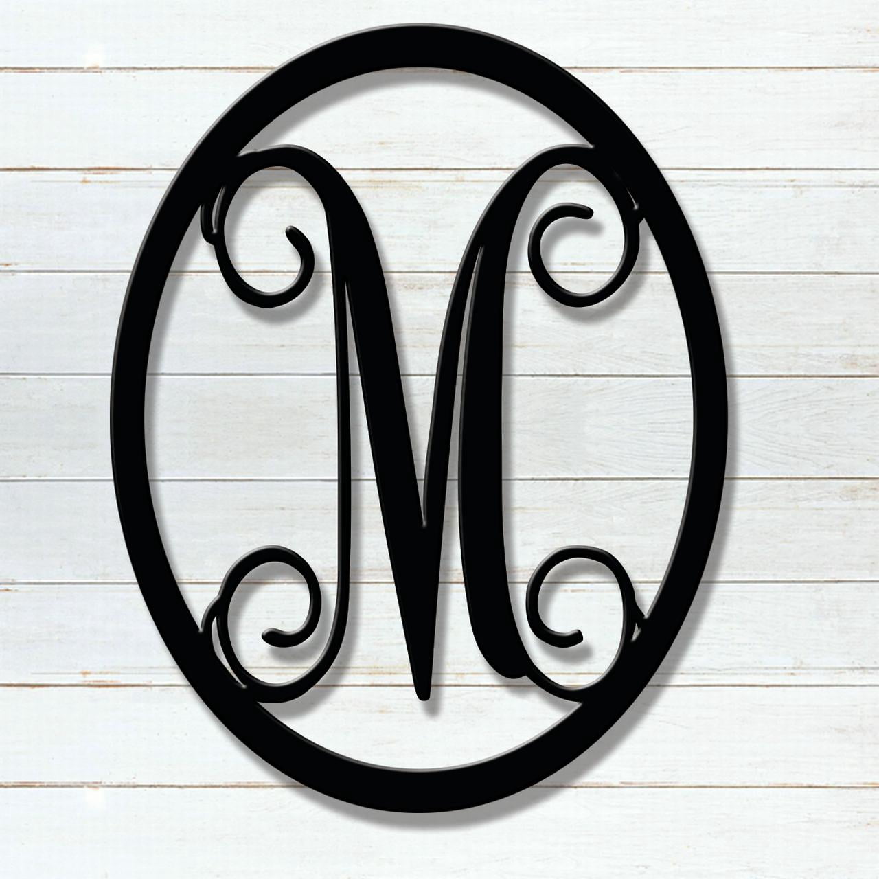 Round-A-Bout Single Letter Metal Monogram - Black 18" M - Walmart.com