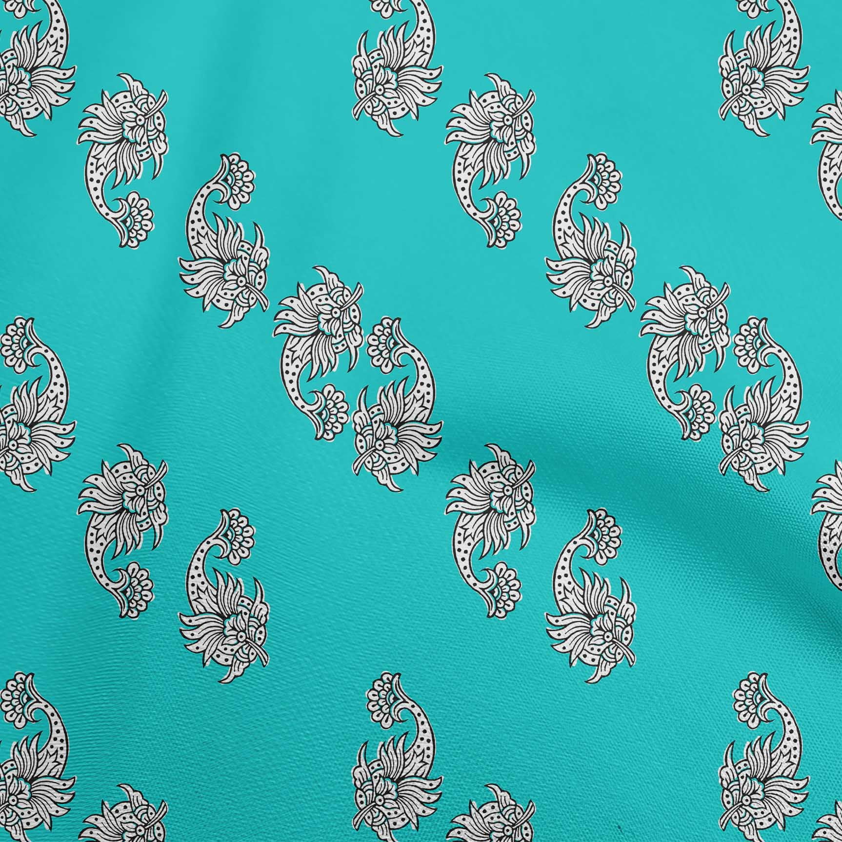 oneOone Silk Tabby Turquoise Blue Fabric Block Fabric For Sewing ...