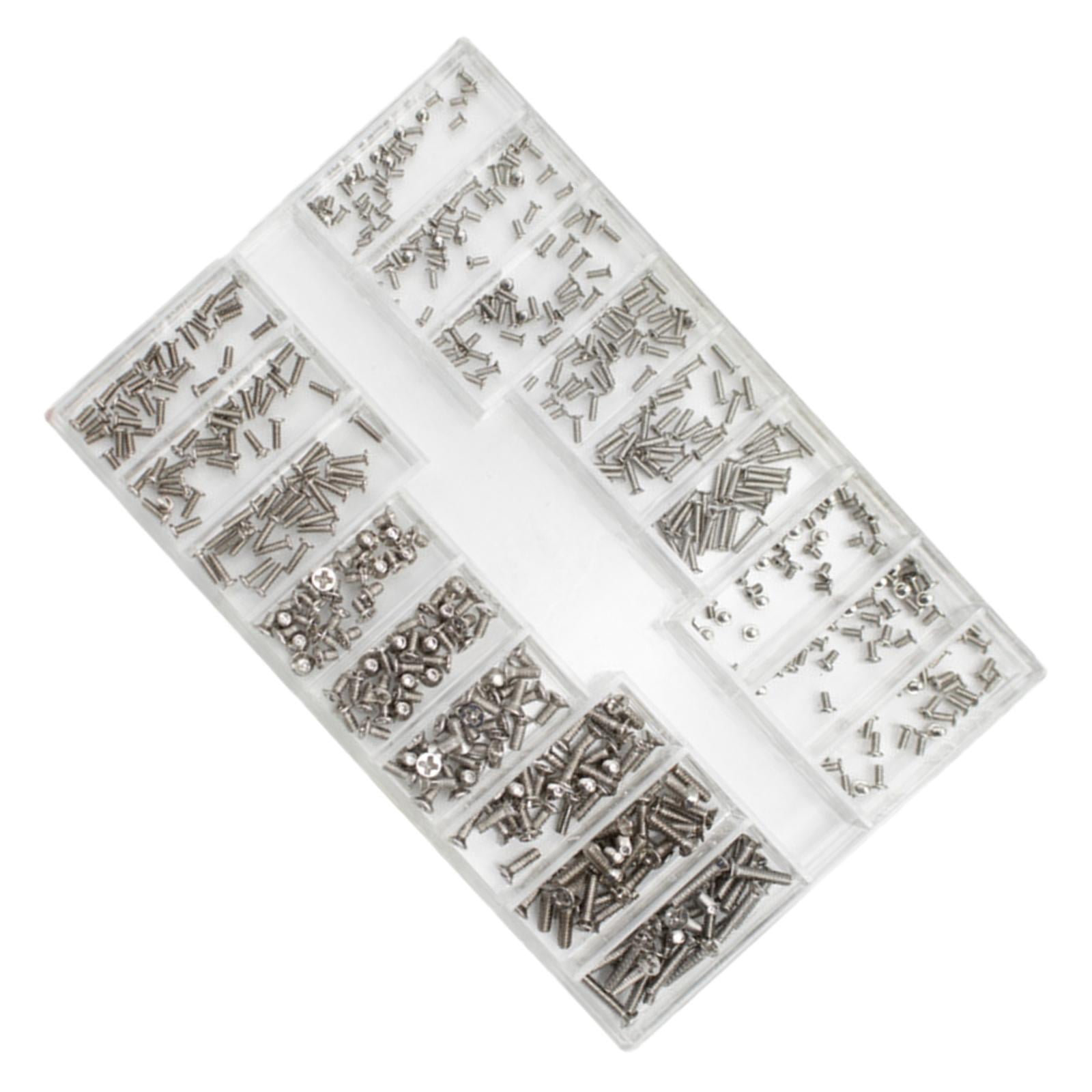 500Pcs 18 Sizes Mini Screw Nuts, Universal Stainless Steel Accessories ...