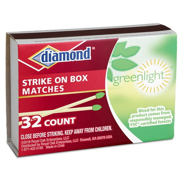 Diamond Green Light Strike On Box Matches, 10 Matchboxes, 32 Matches ...