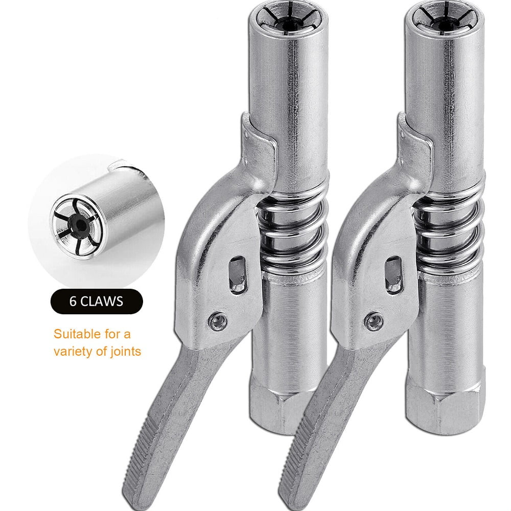 Airkoul 2PCS Grease Gun Coupler Quick Release Lock Oil Injection Nozzle ...