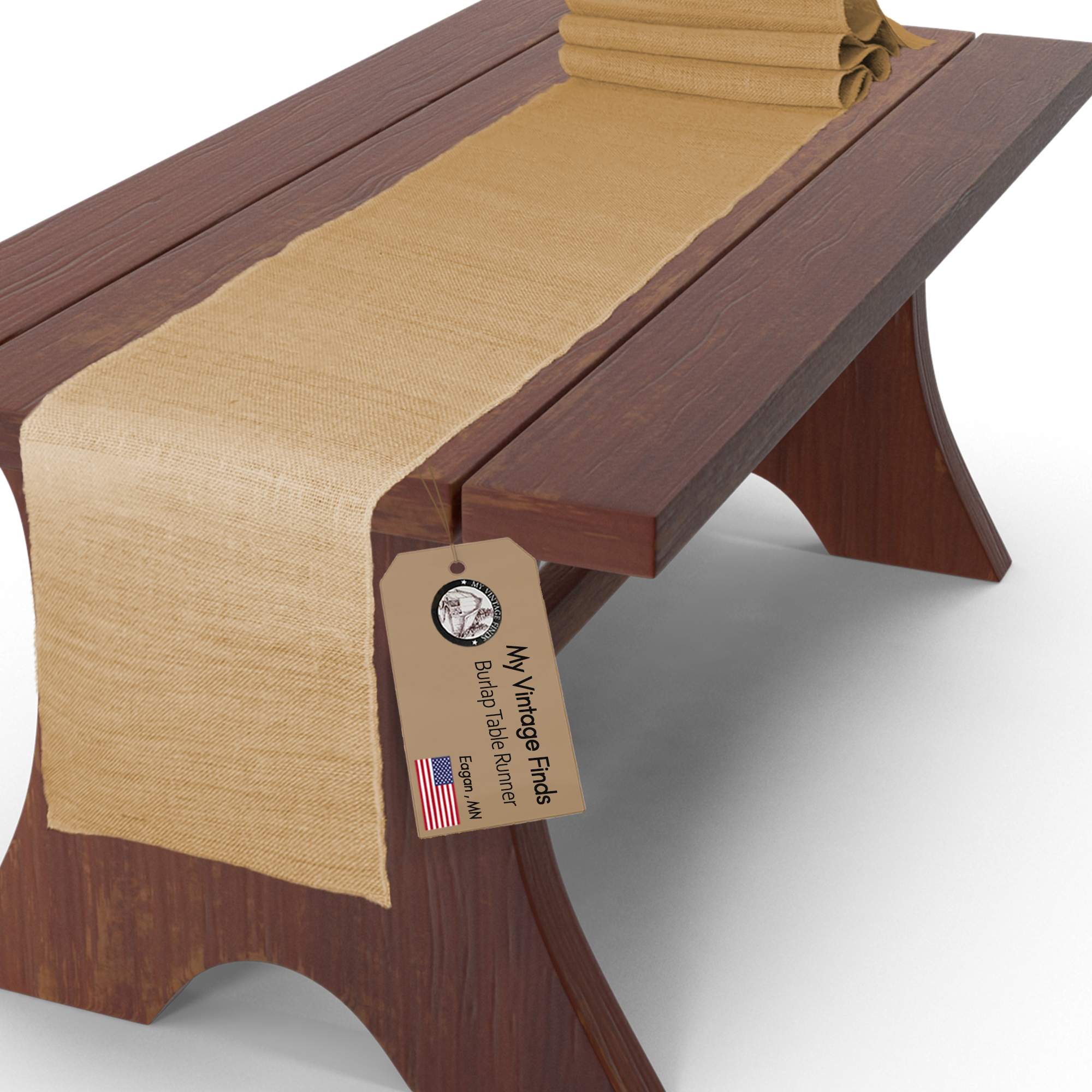 MY VINTAGE FINDS Burlap Table Runners Natural Rustic Jute (Single Pack ...