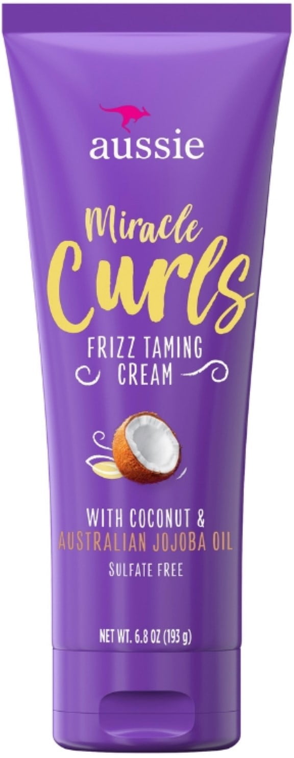 Aussie Miracle Curls Frizz Taming Cream Coconut & Jojoba 6.8 oz (Pack ...