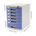 6 Drawer Desk Organizer, Desktop Storage Cabinet with Lock Document ...