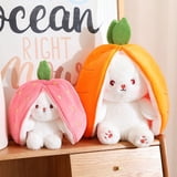 Joyivity Reversible Strawberry Bunny Plush Toy, 10 inch, Cute Fluffy ...