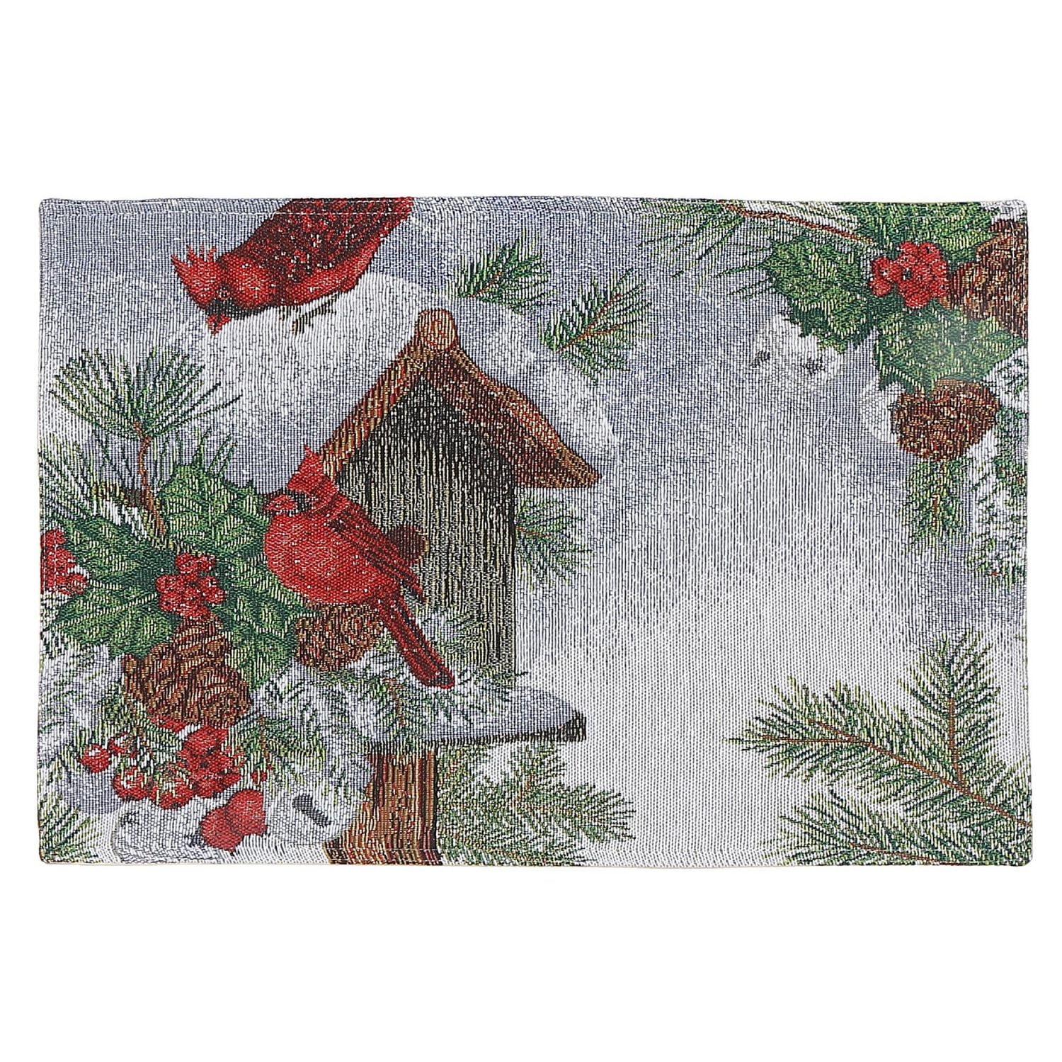 Click here for Ih Casadécor Tapestry Placemat Birdhouse Cardinal... prices