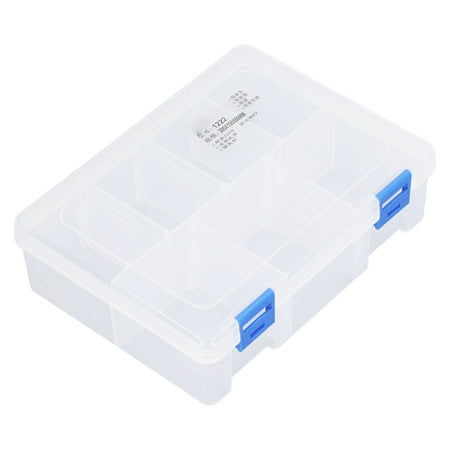 Small Parts Organizer 7 Grids Clear Storage Box PP Plastic Compartment ...