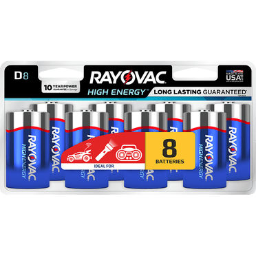 Rayovac High Energy D Batteries (4 Pack), Alkaline D Cell Batteries ...